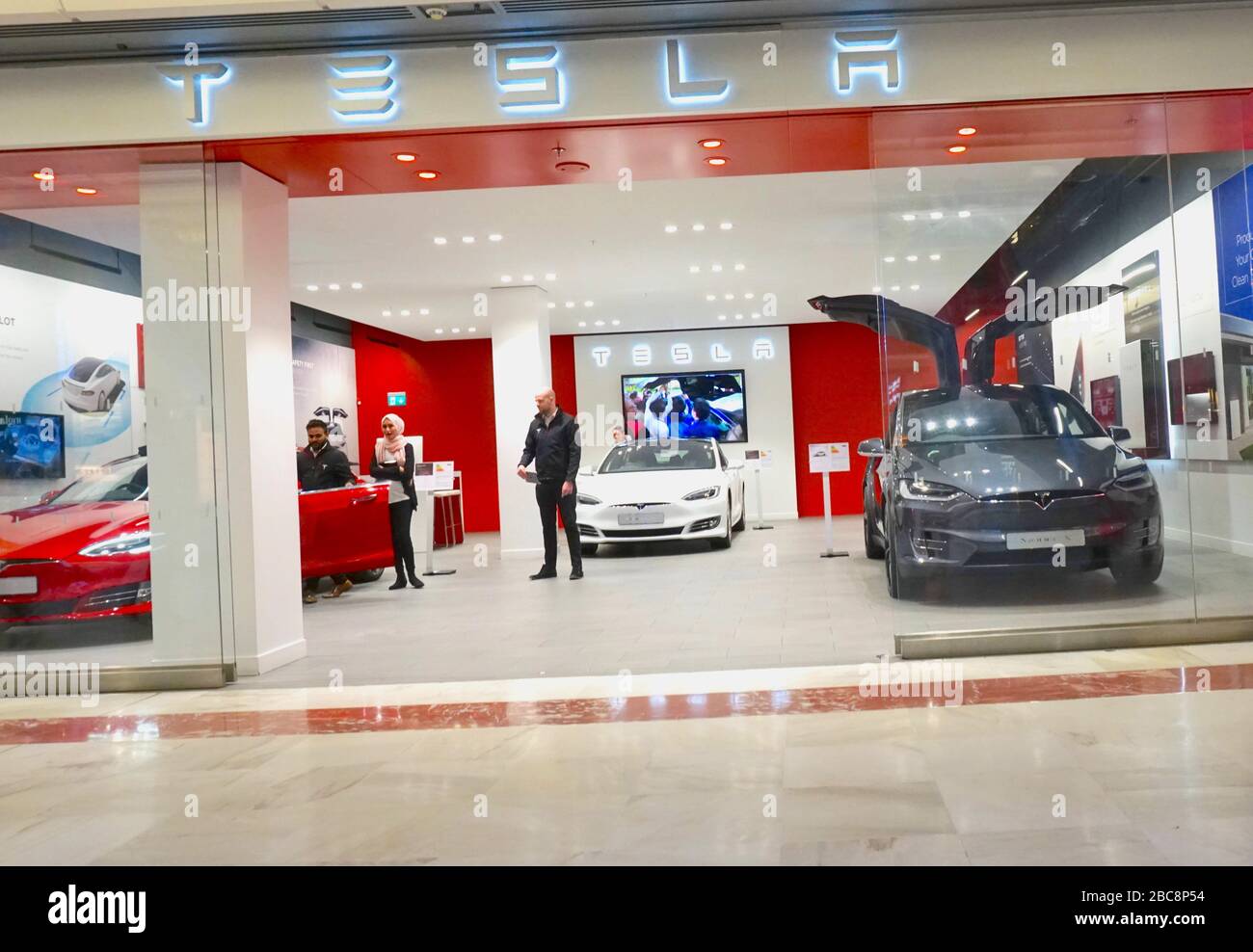 Tesla car showroom in Brent Cross, London, United Kingdom Stock Photo ...