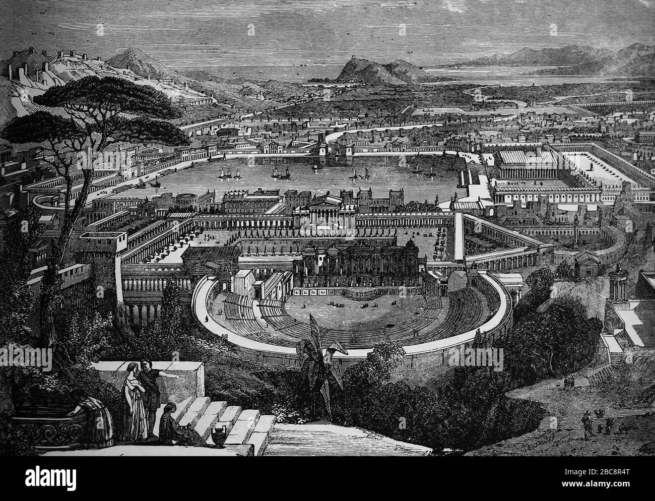 First Christian community. Ephesus city. Asia Minor. Engraving. Holy ...