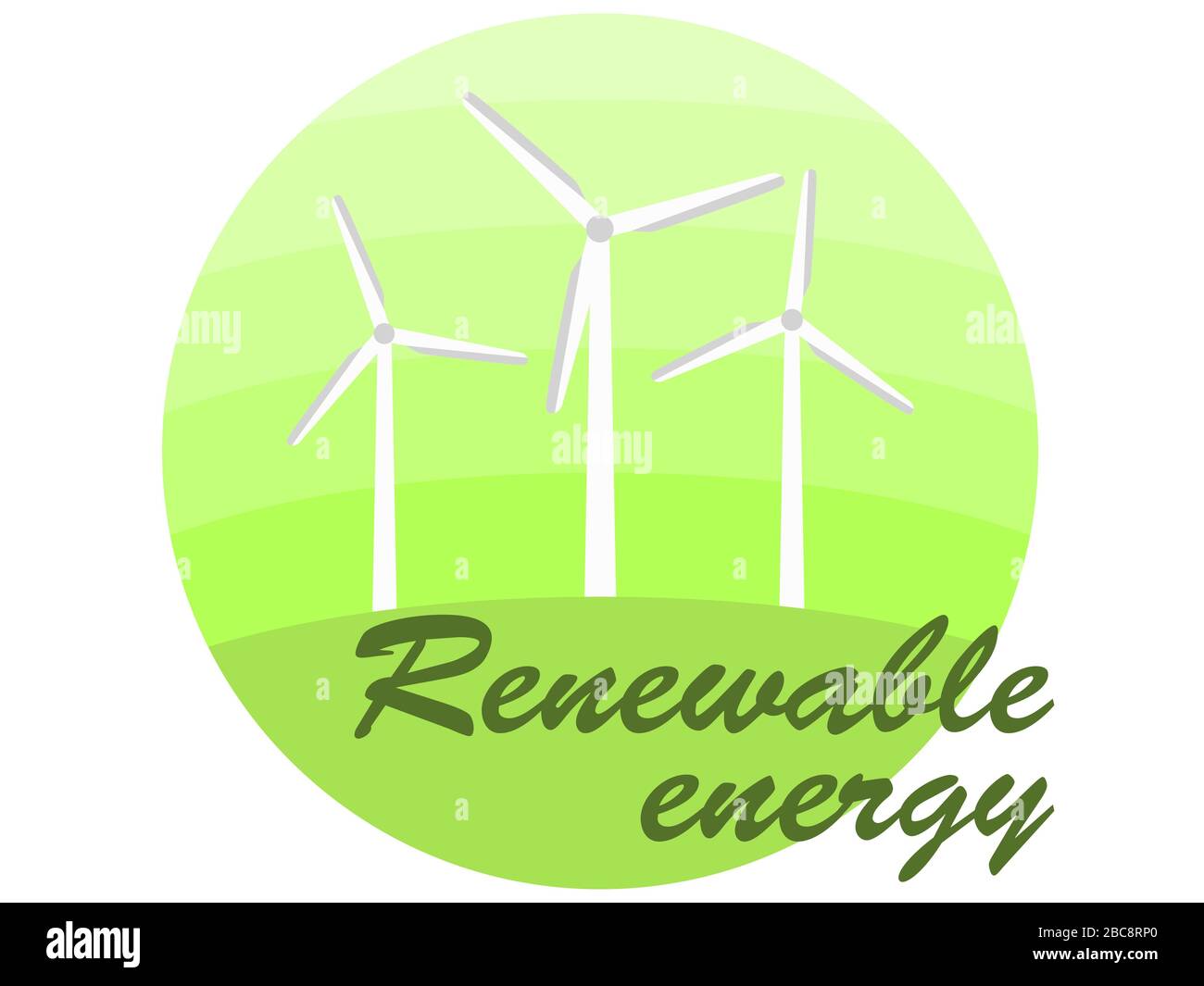 Renewable energy. Wind generators green energy banner on a white ...