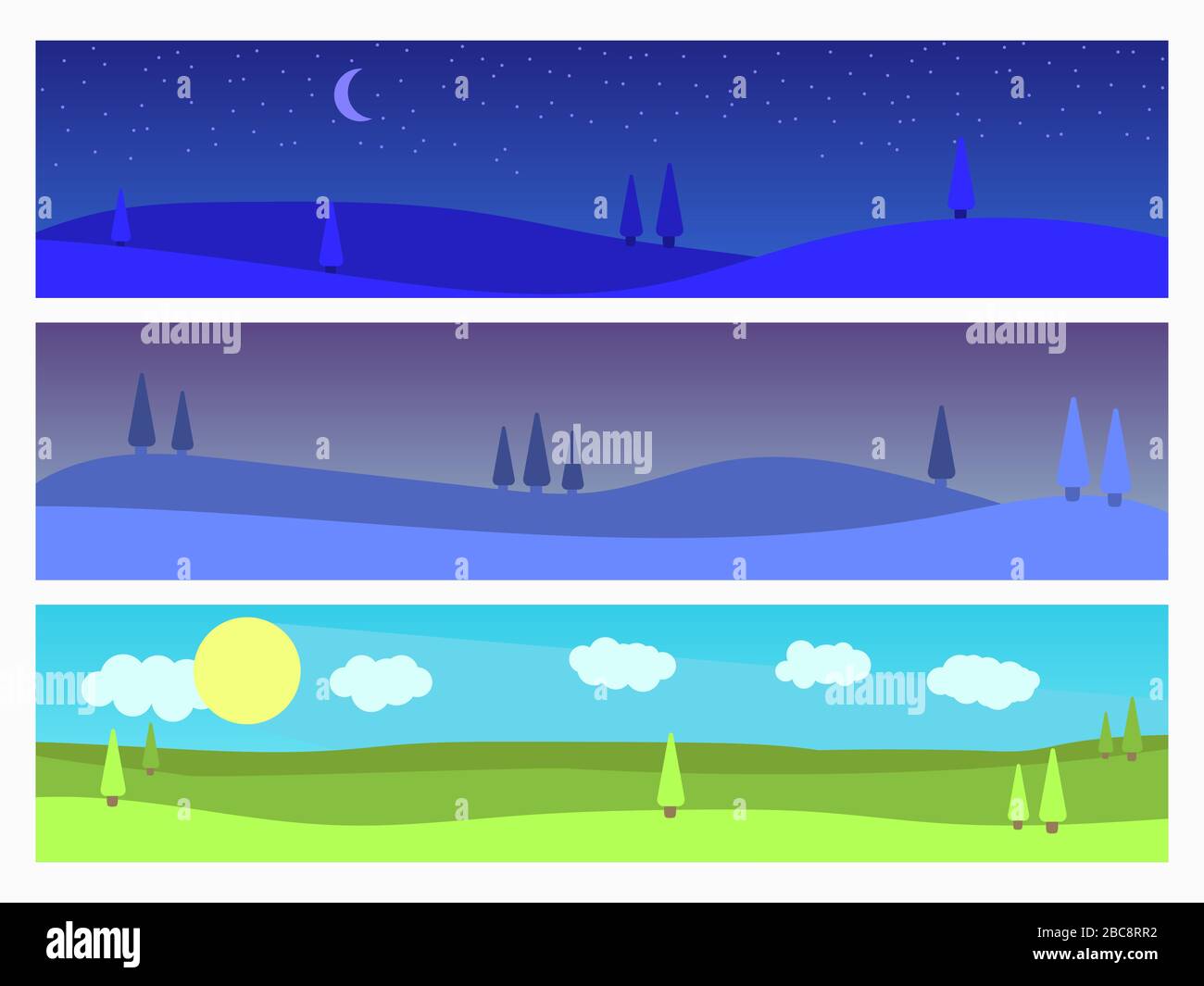 Tree grass dawn Cut Out Stock Images & Pictures - Alamy