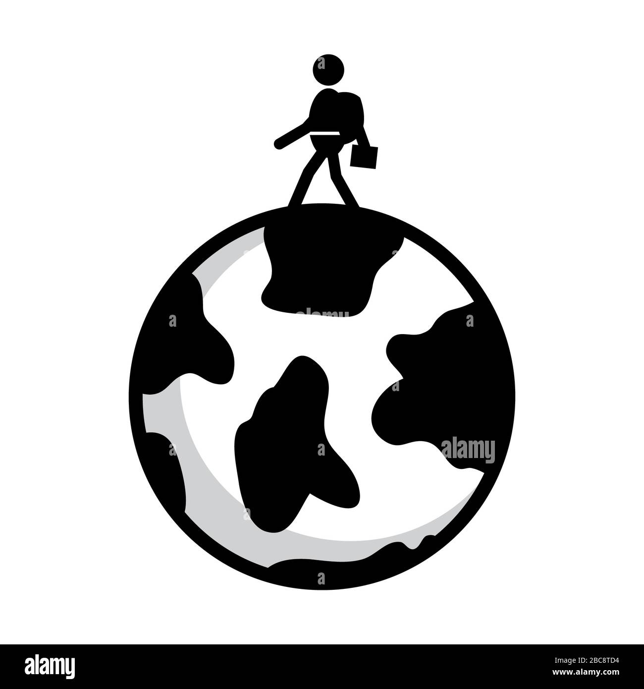 The Student Simple Monochrome Illustration on White Background Stock ...