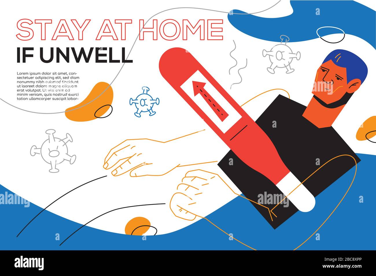 Stay home concept red Stock Vector Images - Alamy