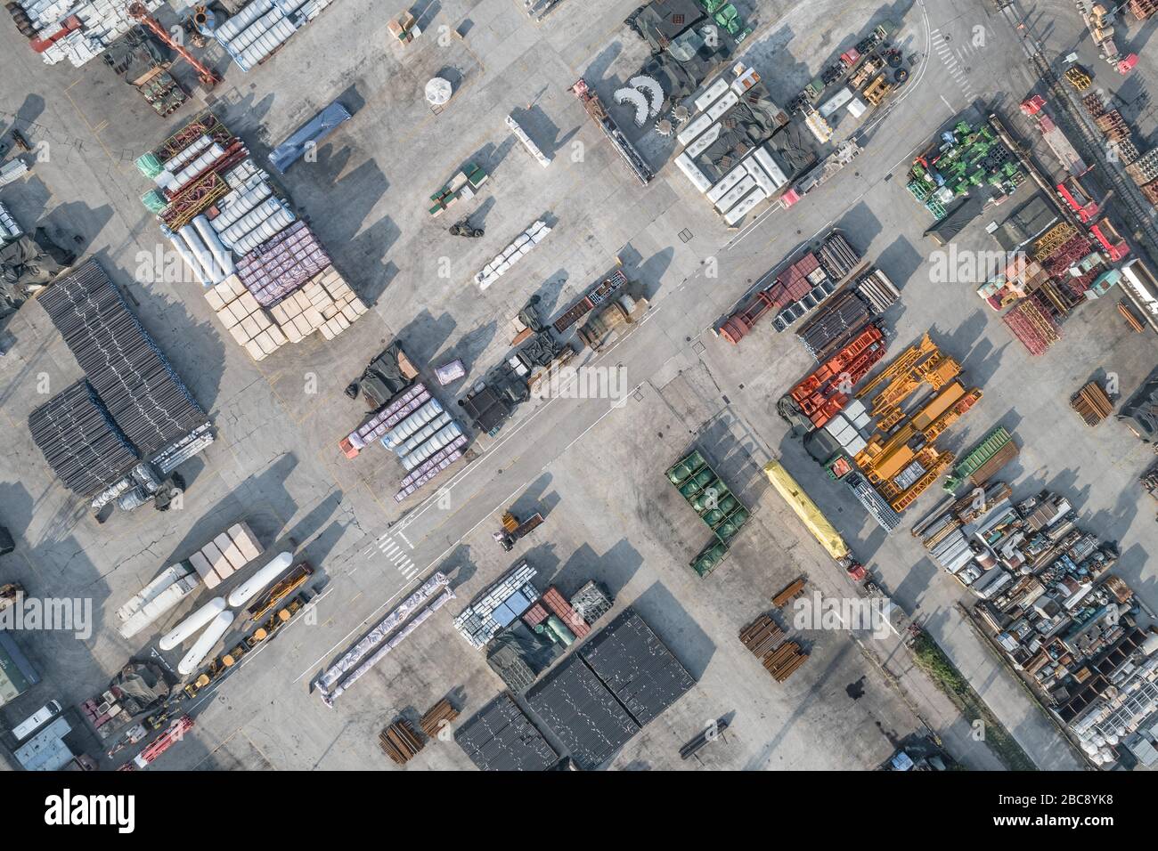 aerial view of raw industrial material in cargo port Stock Photo - Alamy