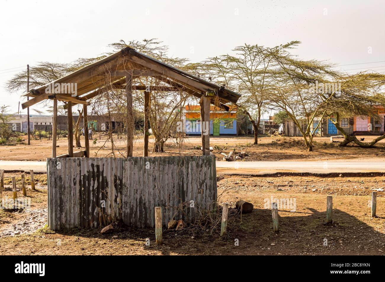 Small customs hut made of scrap metal and wood Kenya, Africa Stock ...