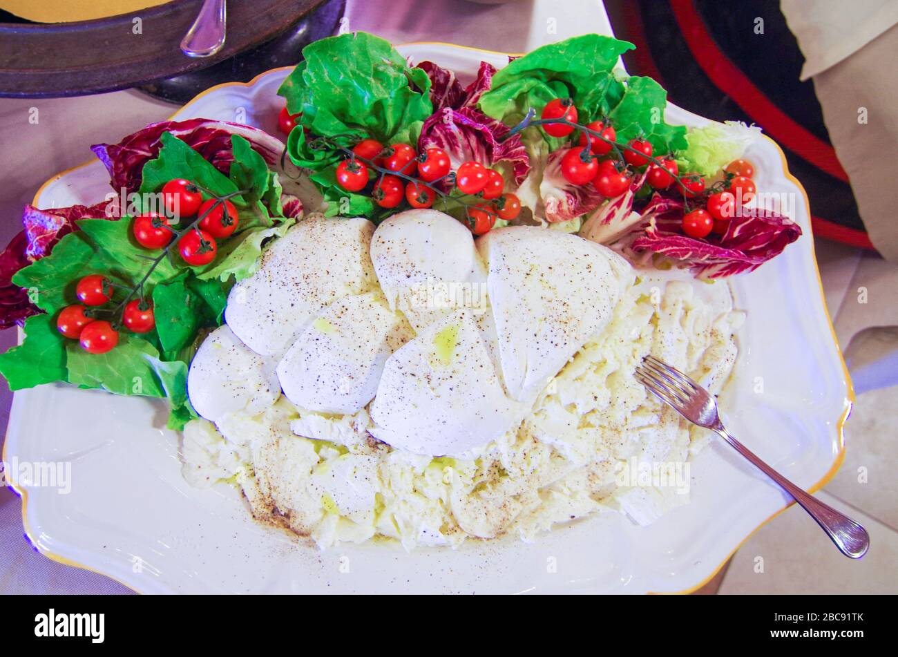 buffalo mozzarella, typical cheese of the Italian tradition, excellent ...