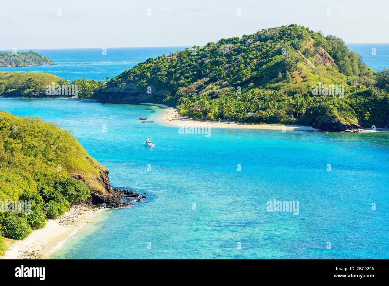 View of Drawaqa Island, Yasawa island group, Fiji, South Pacific ...