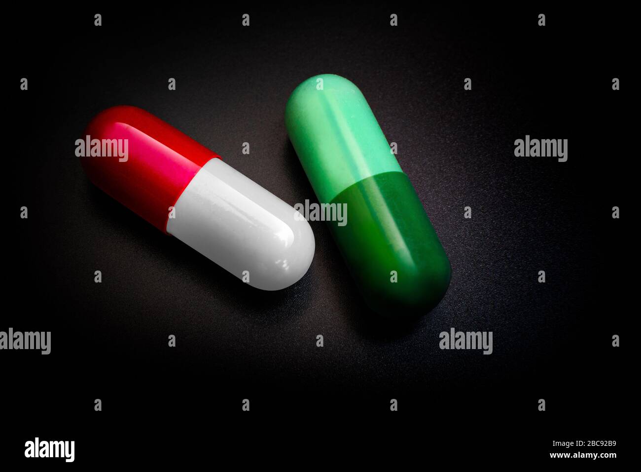 Two capsules of therapy doctor flu antibiotic pharmacy medicine medical ...