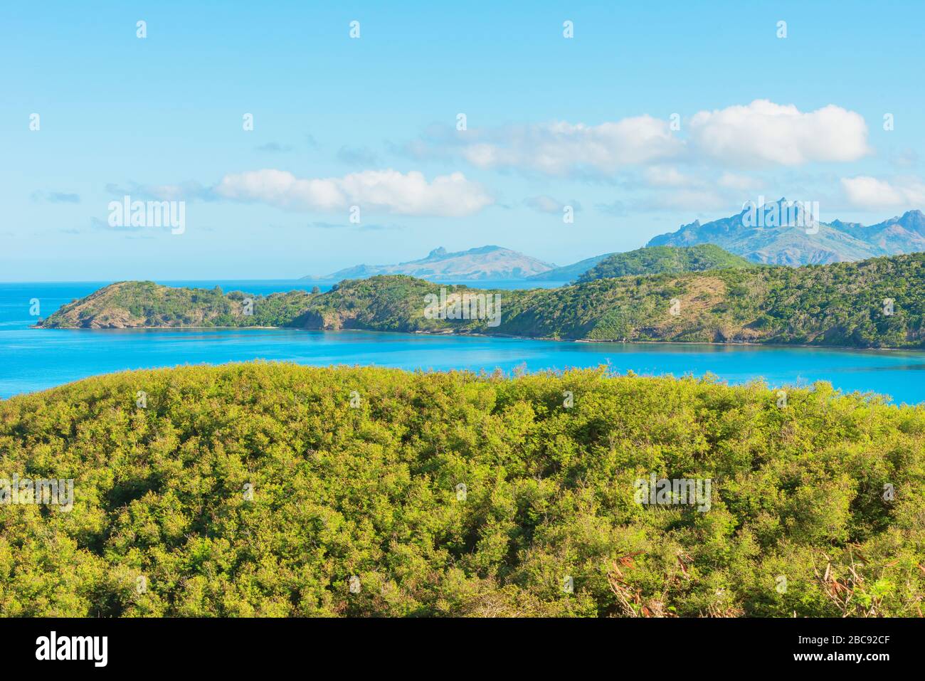 View of Drawaqa Island, Waya and Nanuya Balavu Island, Yasawa island ...