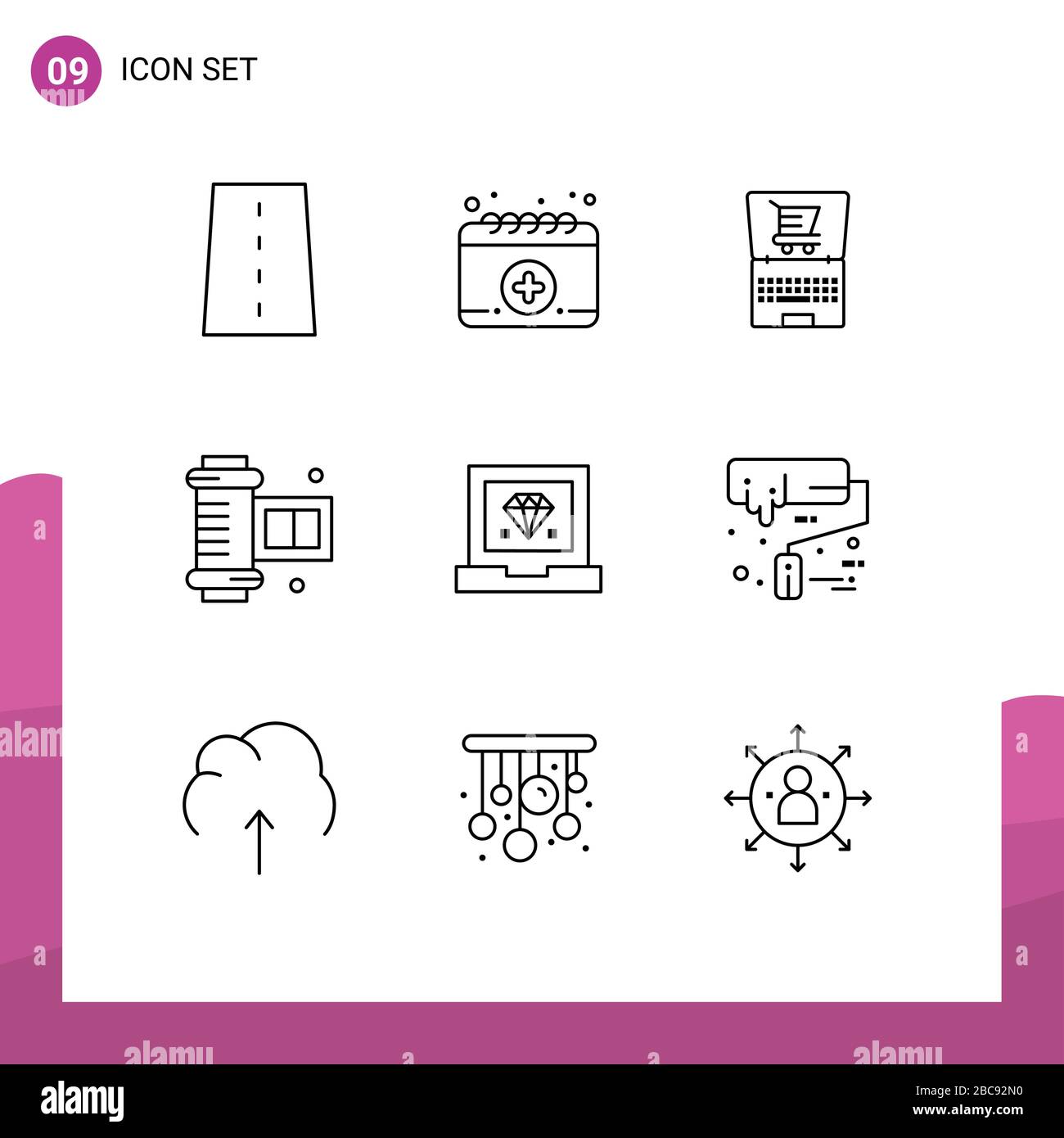 Set of 9 Commercial Outlines pack for development, coding, online ...