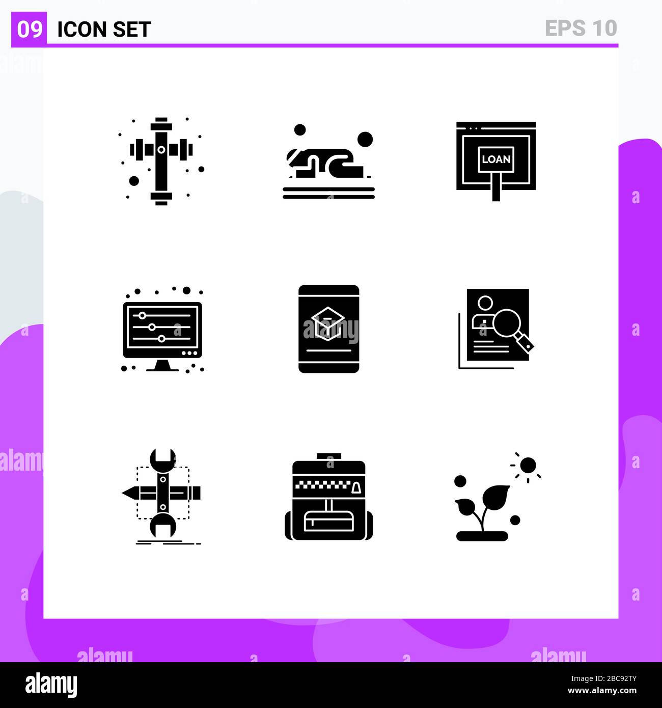 Sound waves vector pictogram hi-res stock photography and images - Alamy