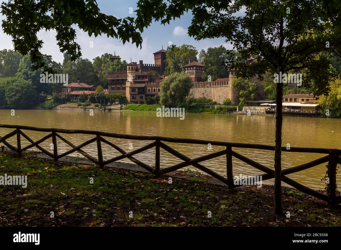 View of Borgo Medievale, Medievel Village and Po River, Turin, Piedmont ...