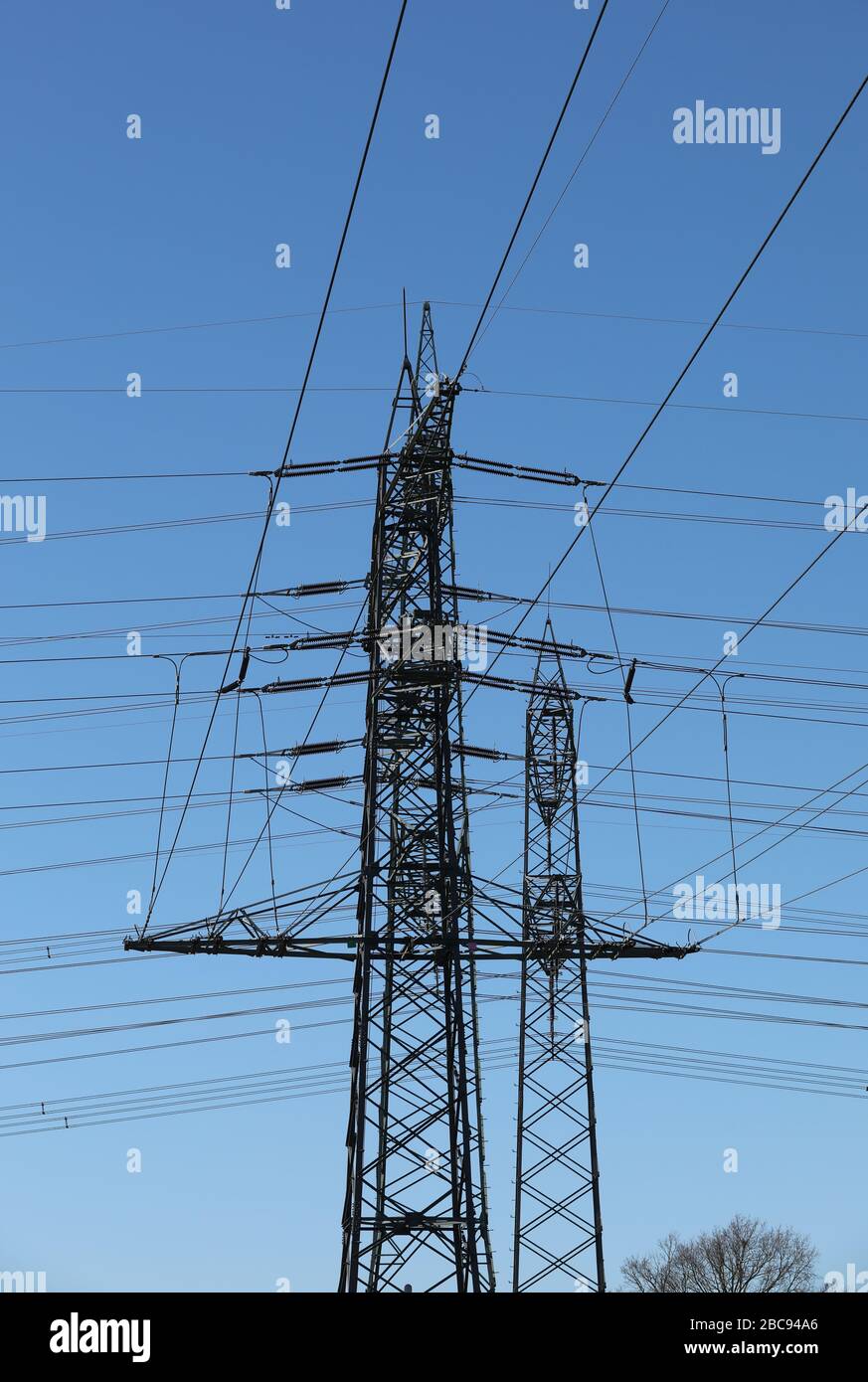 Electricity Pylons high voltage Stock Photo - Alamy
