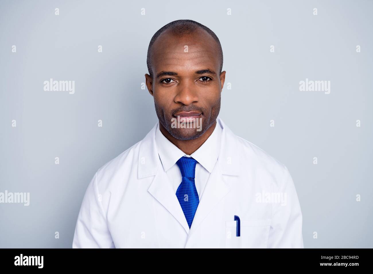 Photo of doctor practitioner handsome dark skin guy good mood friendly ...