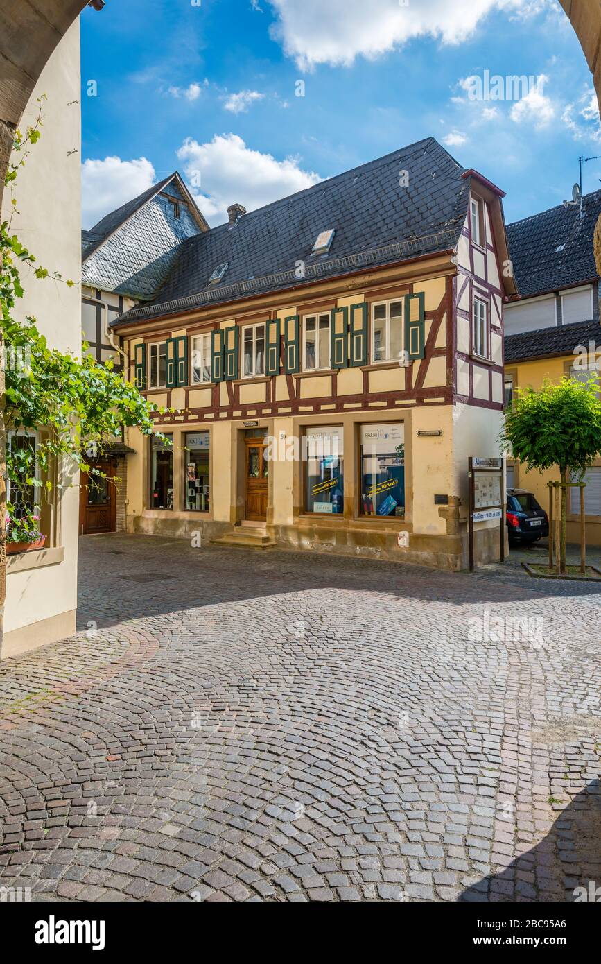 Half-timbered house in the historic old town of Meisenheim am Glan ...