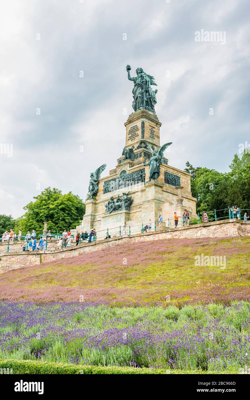 Niederwald Monument, also called Germania, above Rüdesheim am Rhein ...