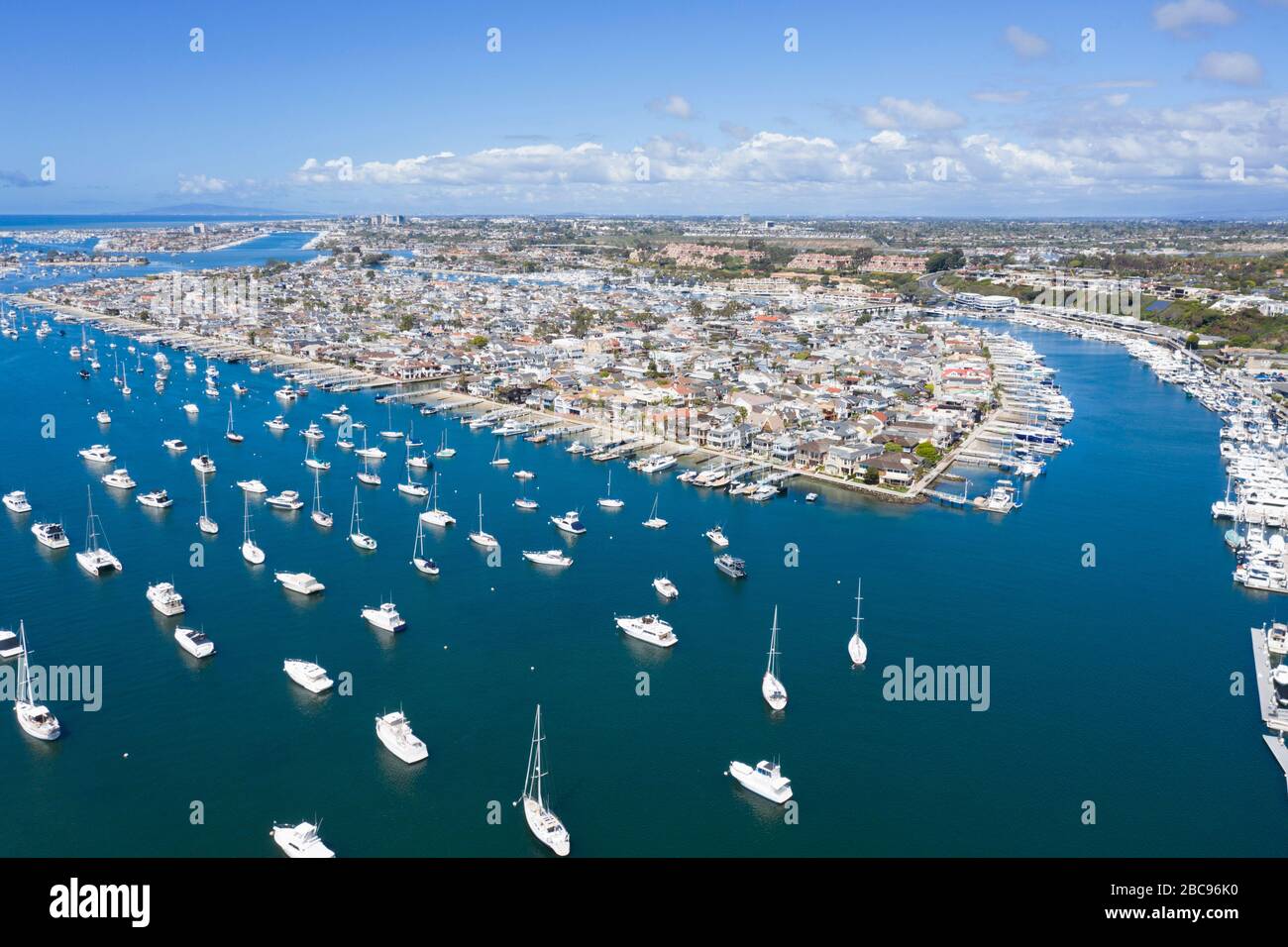 Aerial view of Balboa Island Newport Beach California Stock Photo - Alamy