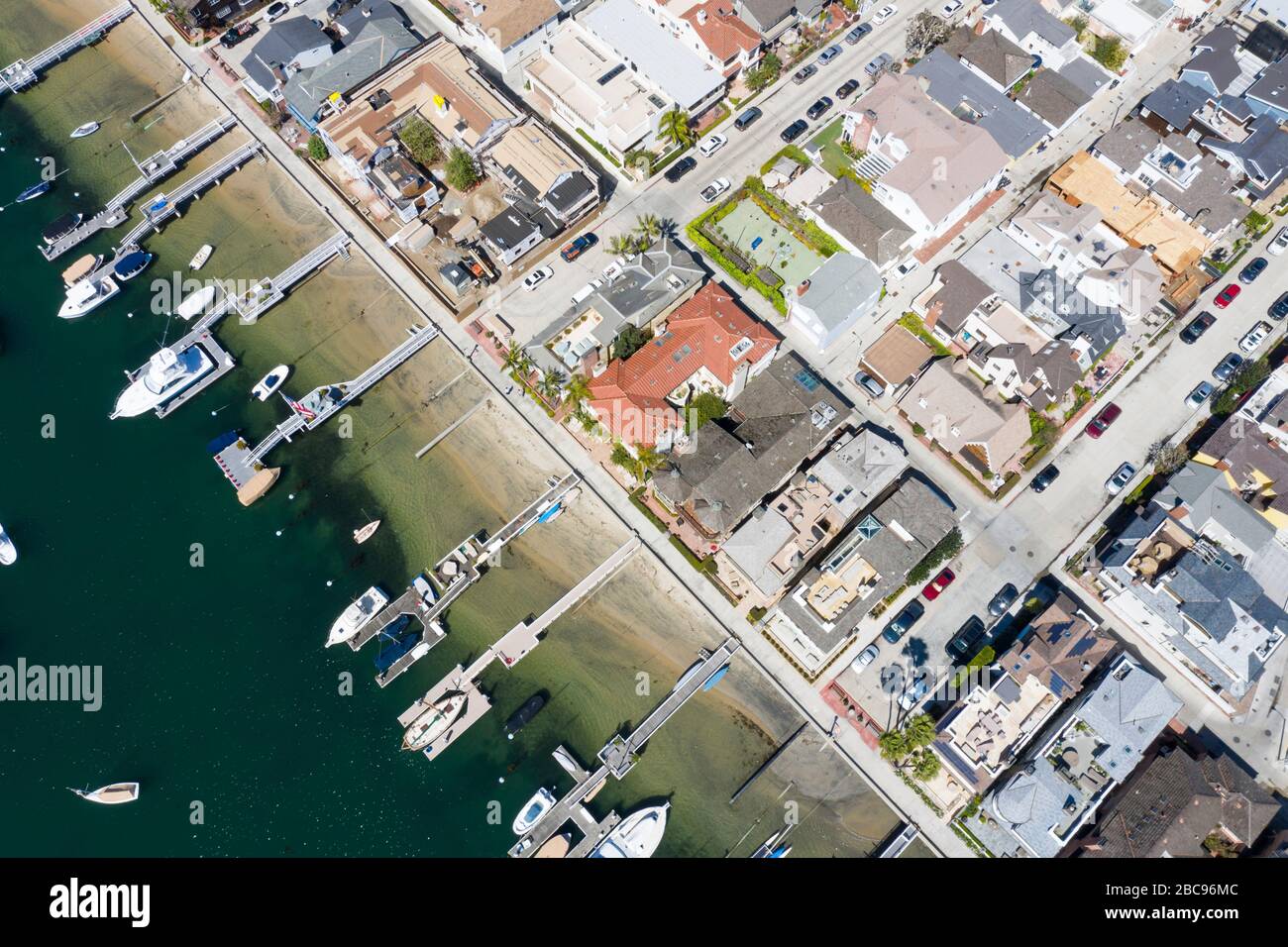 Aerial view of Balboa Island Newport Beach California Stock Photo - Alamy