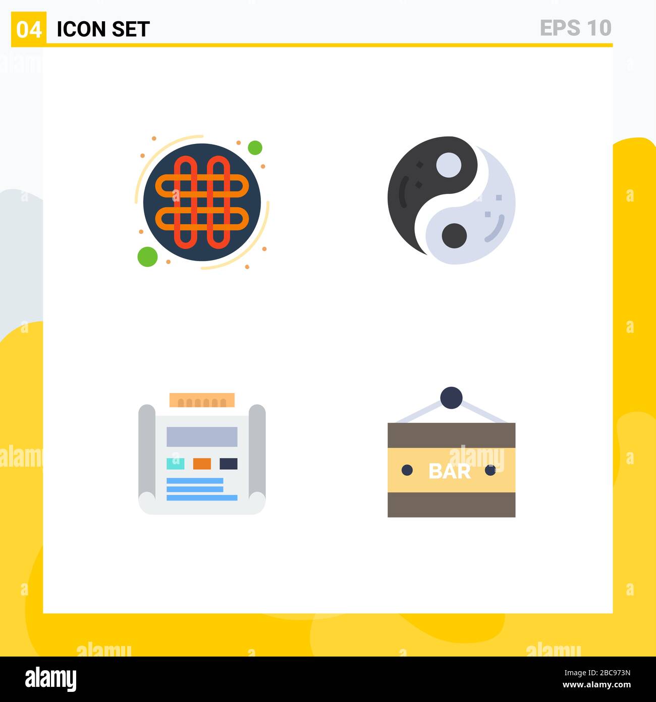 Flat Icon Pack of 4 Universal Symbols of celtic knot, blueprint, knot ...