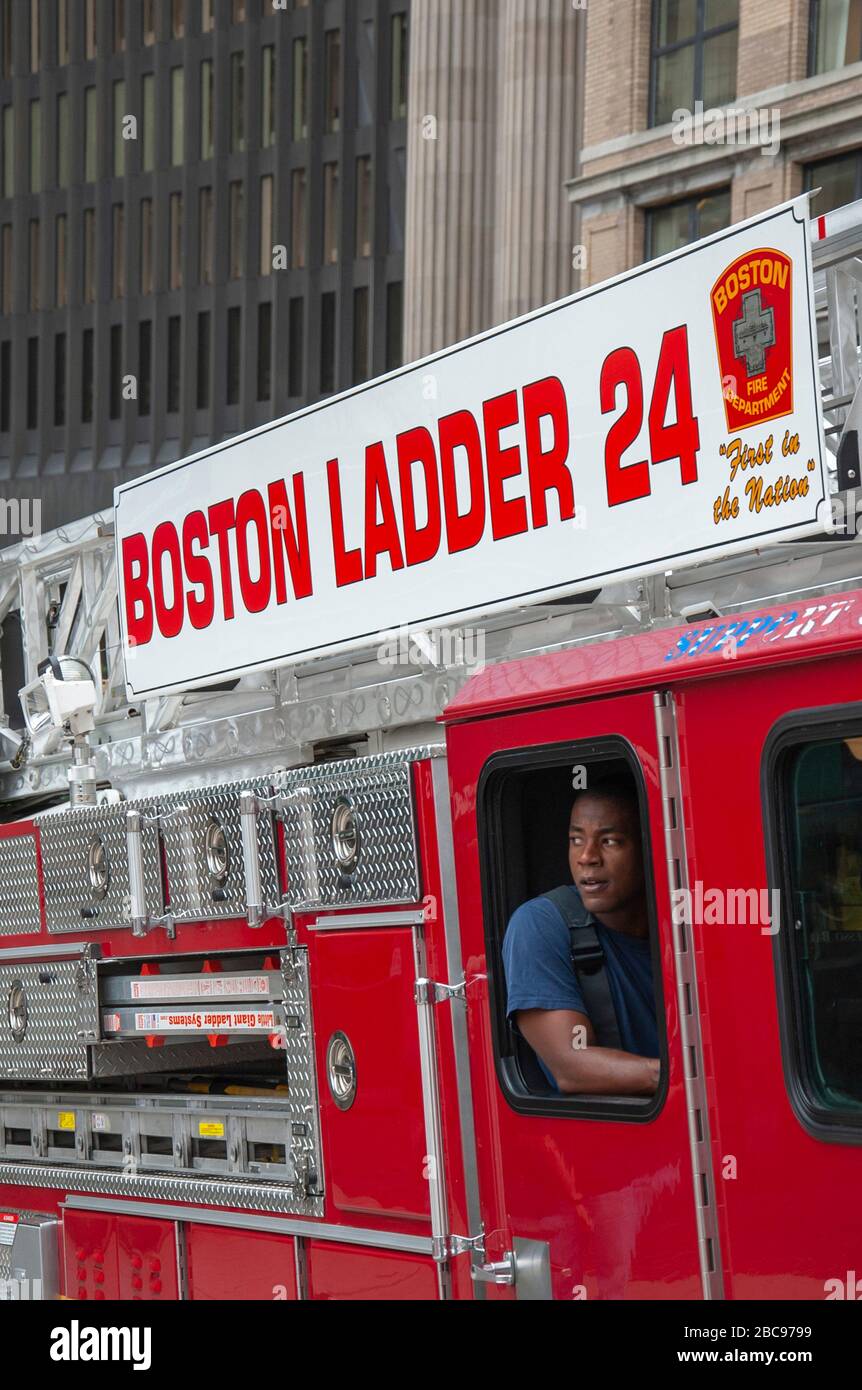 Boston Ladder 24 fire engine Stock Photo - Alamy
