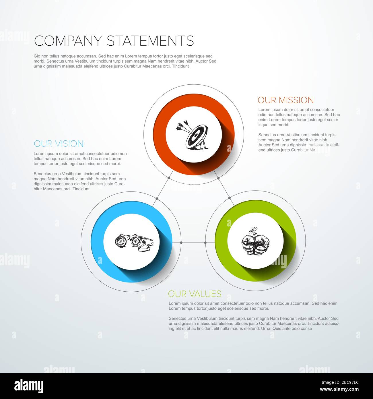 Vector Mission, vision and values diagram schema infographic Stock ...
