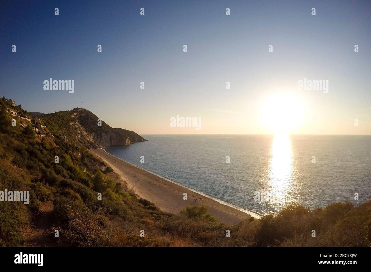 Lefkada island sunset by the sea waves clouds landscape beach Stock ...