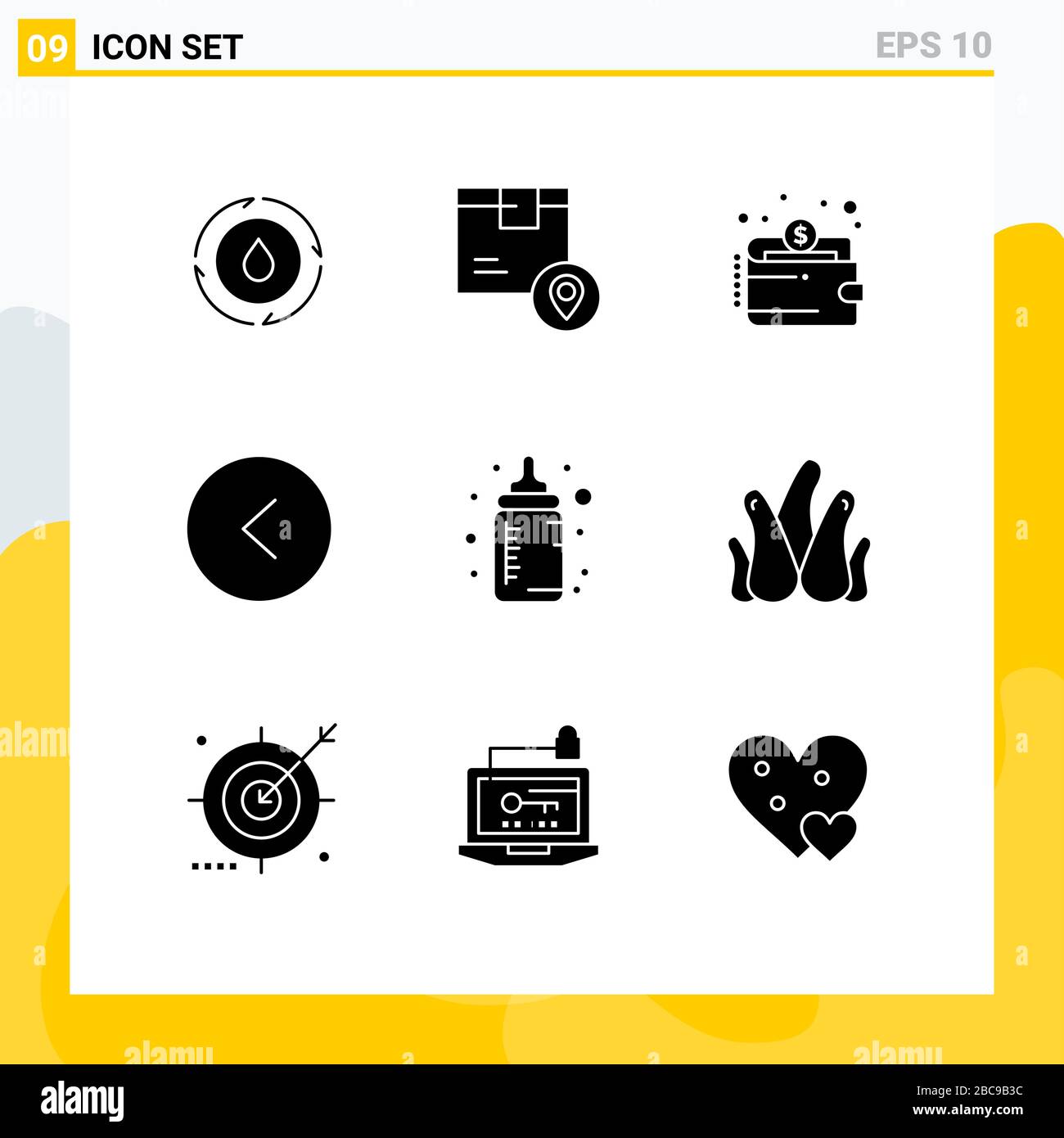 Set of 9 Modern UI Icons Symbols Signs for feeder, left, product ...