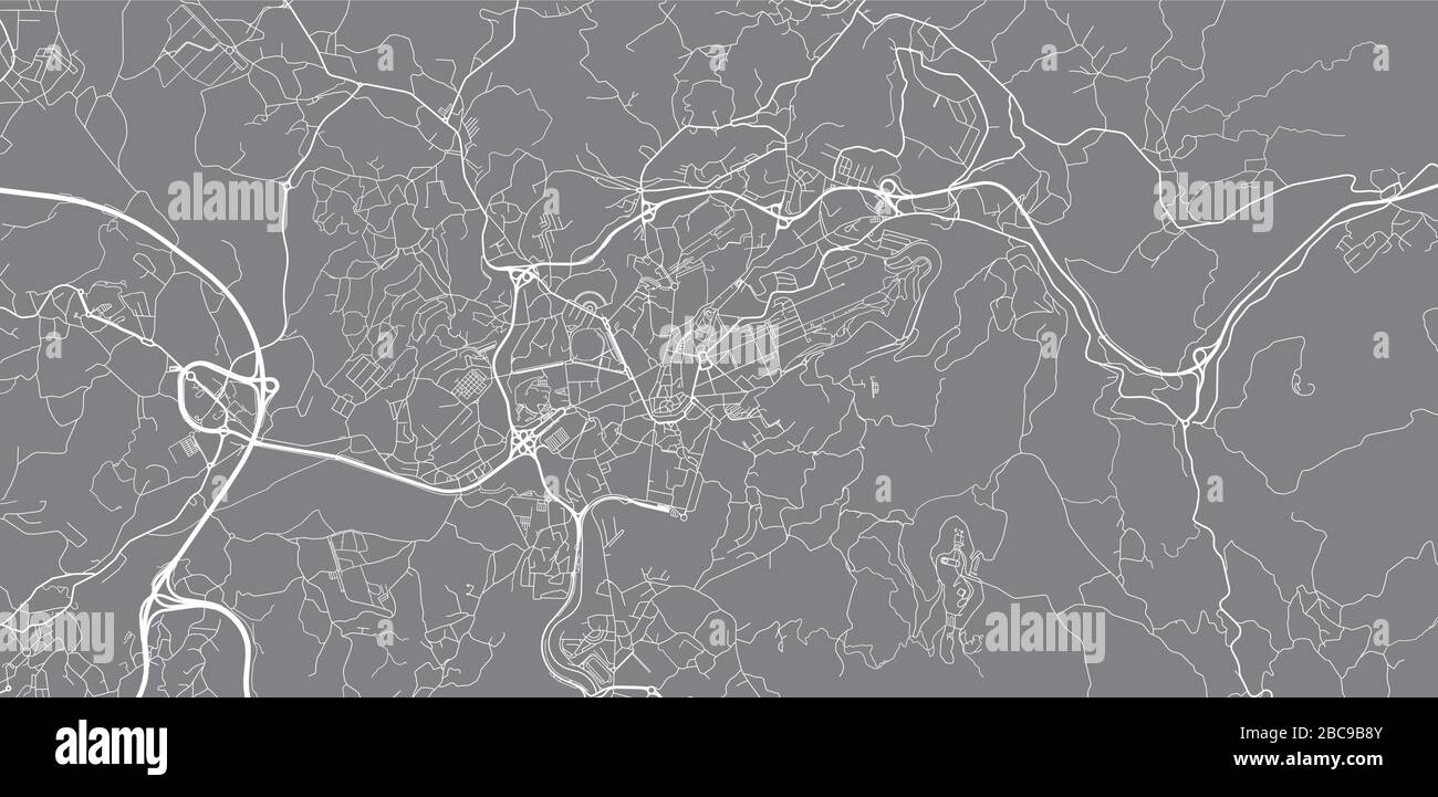 Urban vector city map of Guimaraes, Portugal Stock Vector Image & Art ...