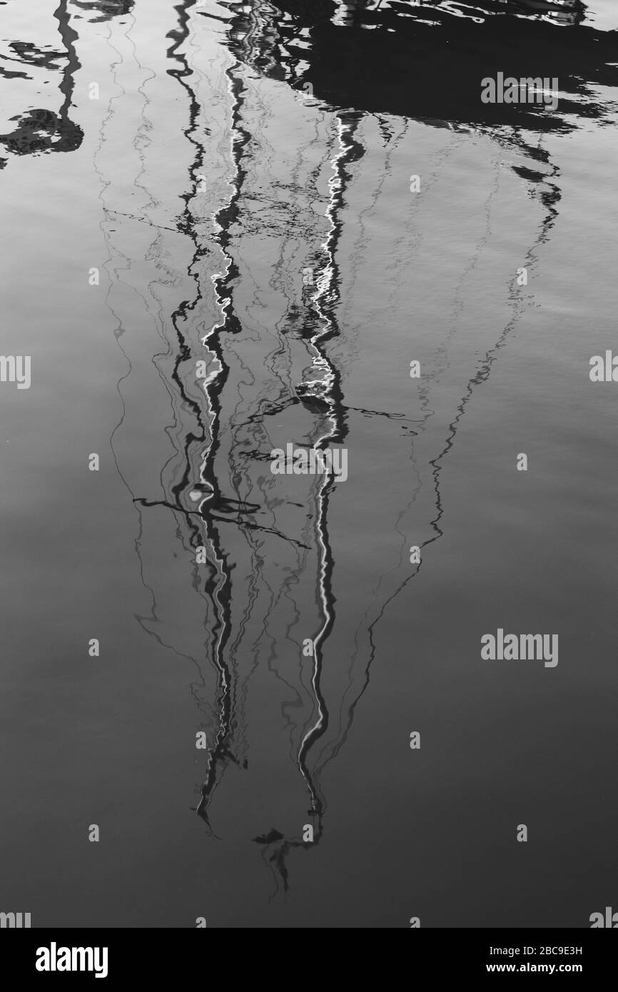 Sailboat, reflection, water surface Stock Photo - Alamy