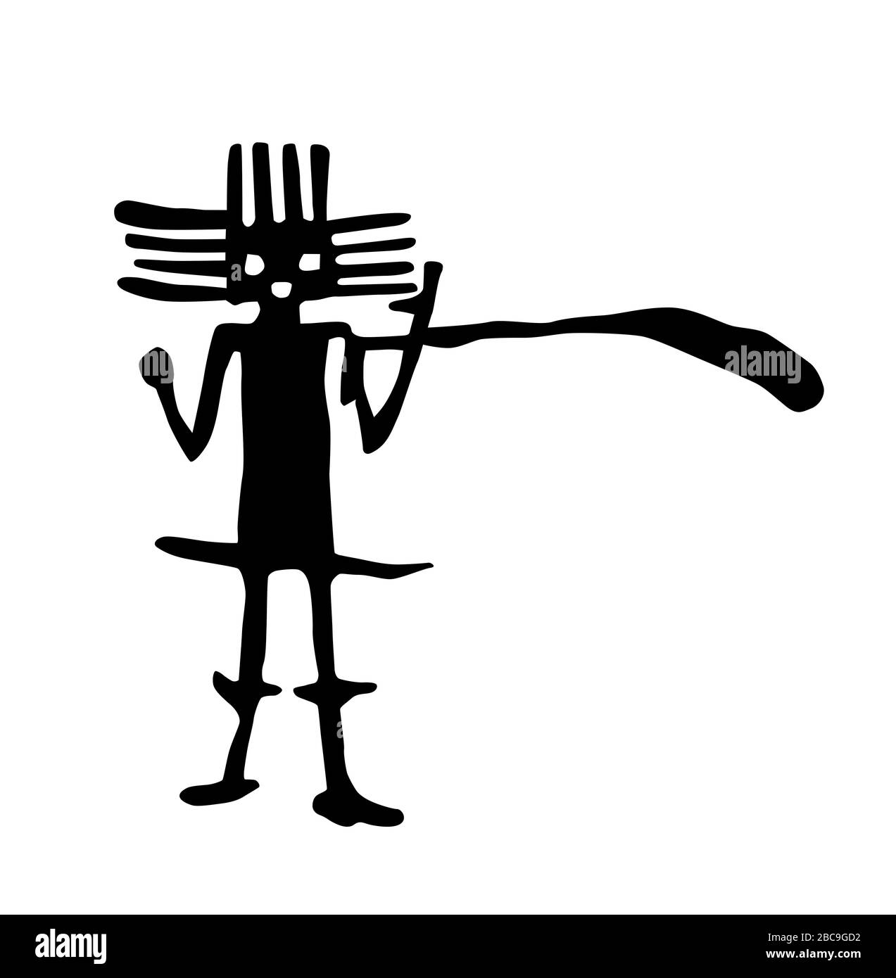 Nazca Peru atacama giant ancient geoglyph symbol illustration Stock ...