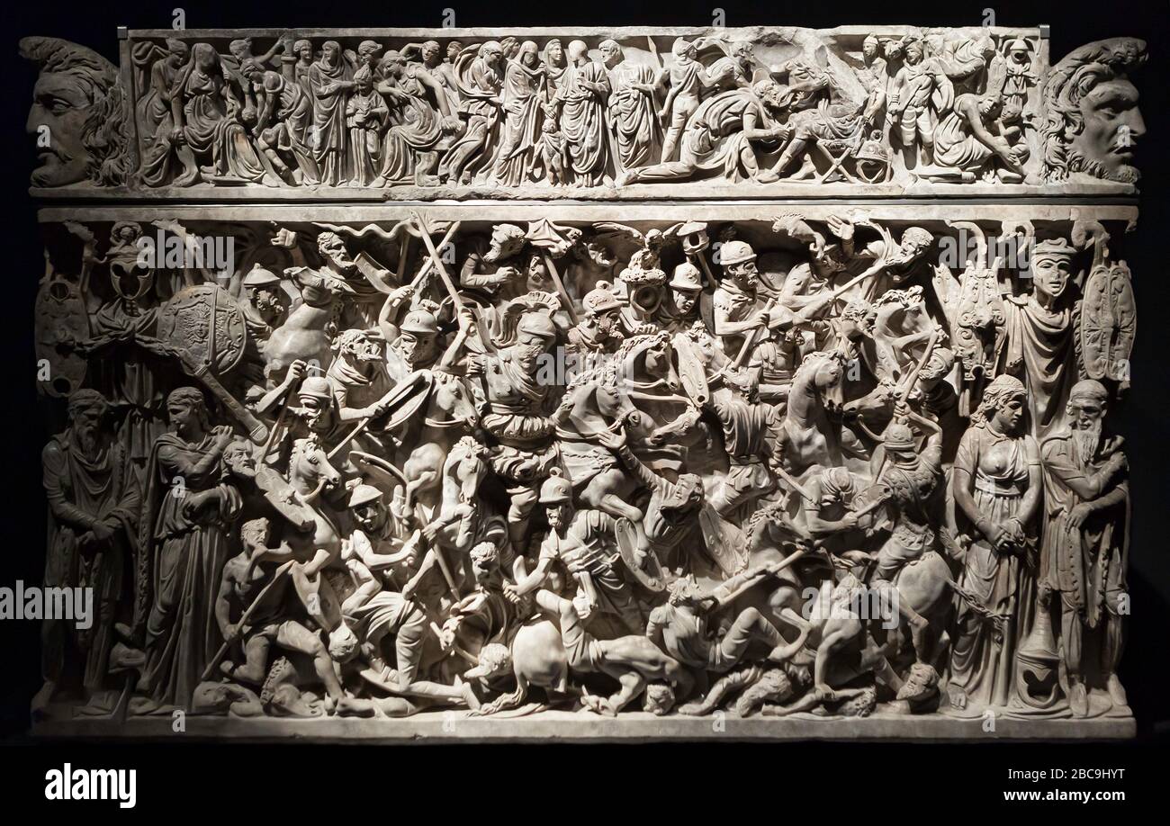 The Portonaccio sarcophagus. Ancient Roman sarcophagus Stock Photo - Alamy