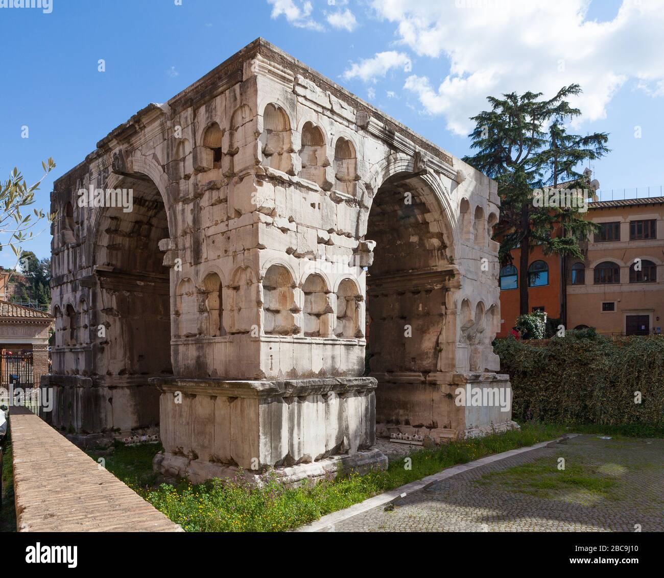 The Arch of Janus. Quadrifrons triumphal arch preserved in Rome, Italy ...