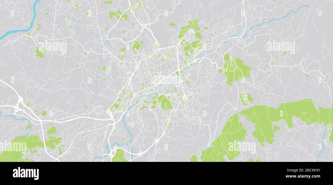 Urban vector city map of Braga, Portugal Stock Vector Image & Art - Alamy