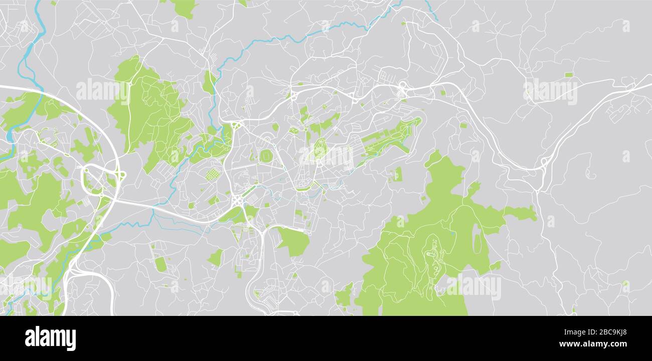 Urban vector city map of Guimaraes, Portugal Stock Vector Image & Art ...