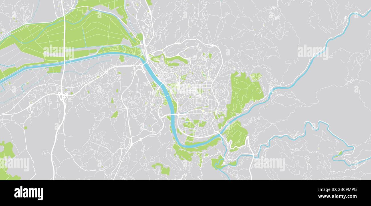 Urban vector city map of Coimbra, Portugal Stock Vector Image & Art - Alamy