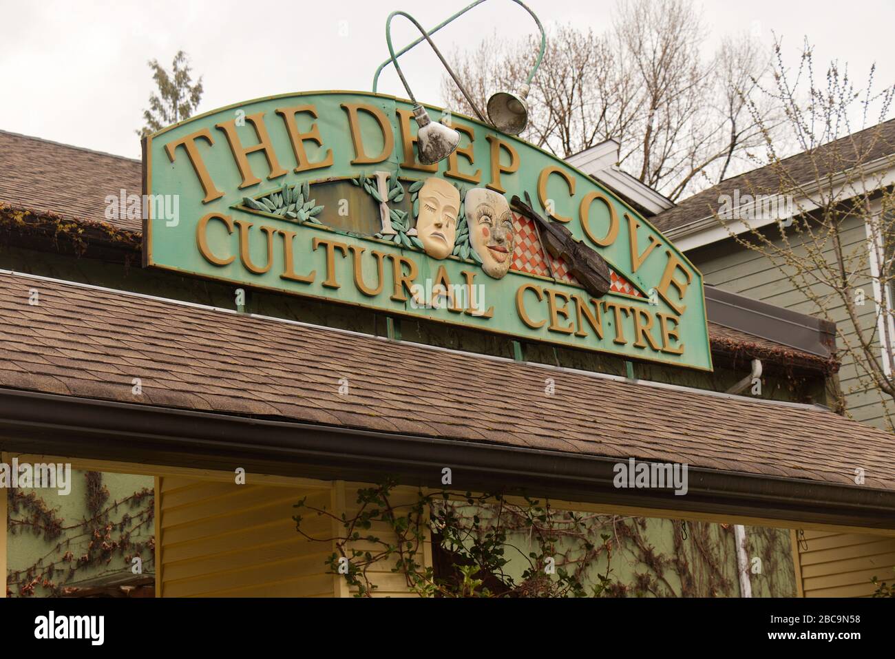 Deep Cove, North Vancouver, Canada - April 1,2020: View of entrance ...