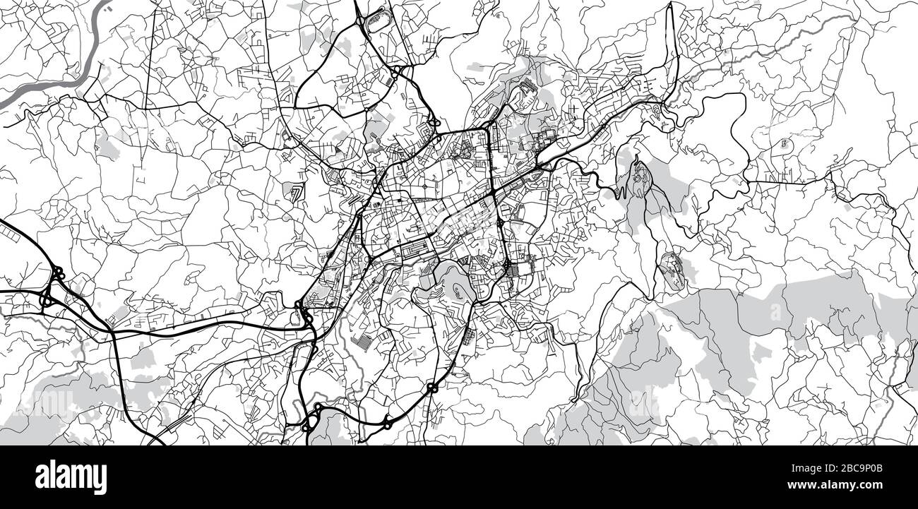 Urban vector city map of Braga, Portugal Stock Vector Image & Art - Alamy