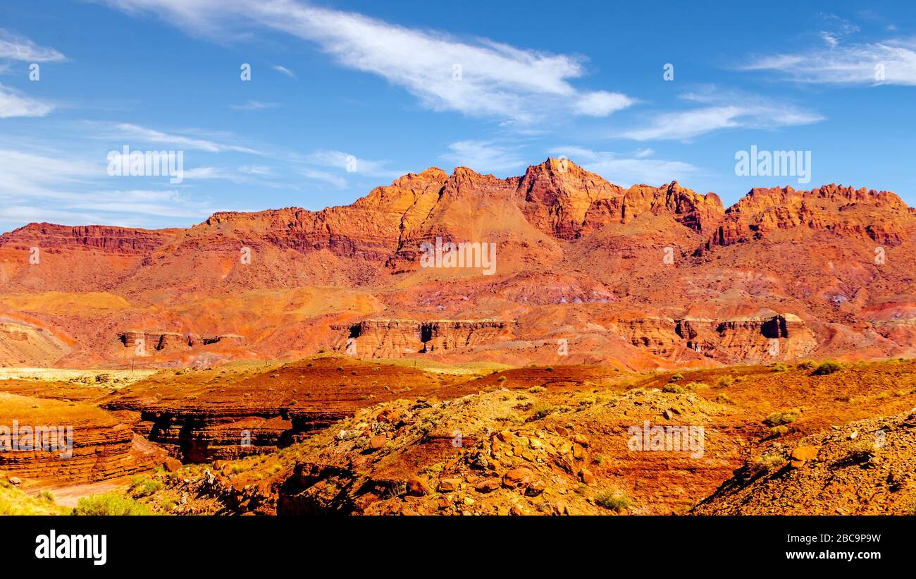 The colorful Red and Yellow Sandstone Cliffs in Marble Canyon in ...