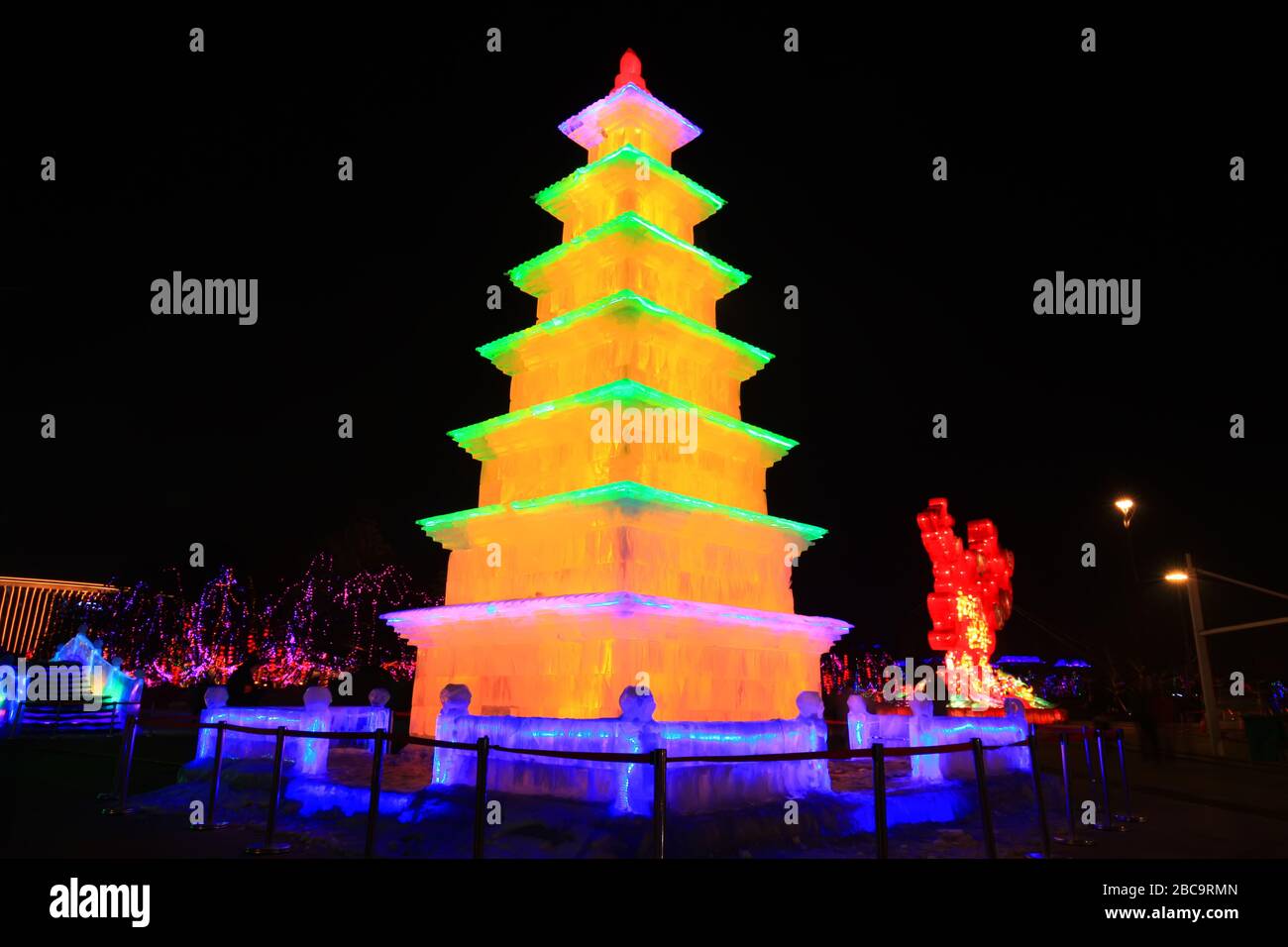 The ice sculptures at night Stock Photo - Alamy