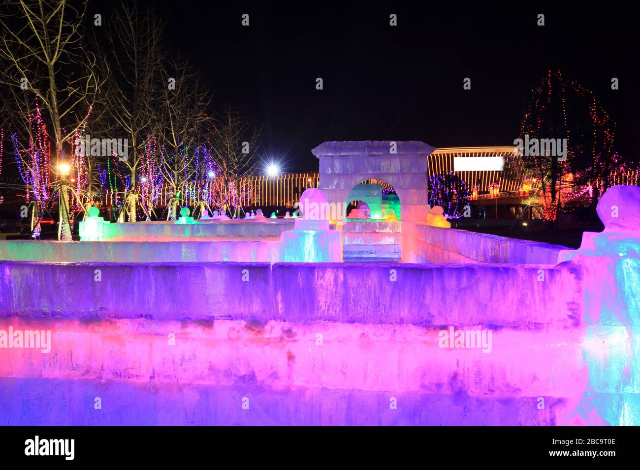 The ice sculptures at night Stock Photo - Alamy