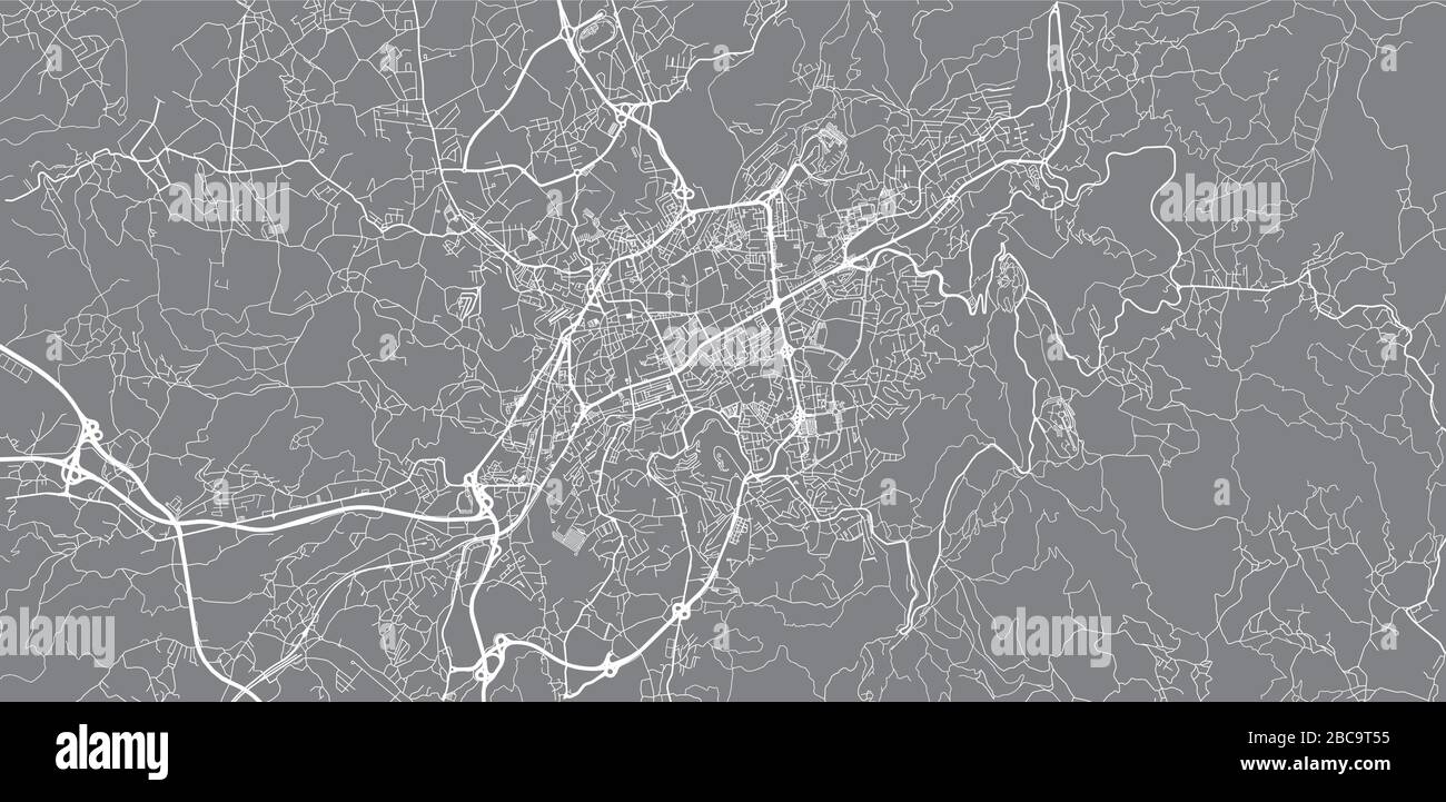 Urban vector city map of Braga, Portugal Stock Vector Image & Art - Alamy