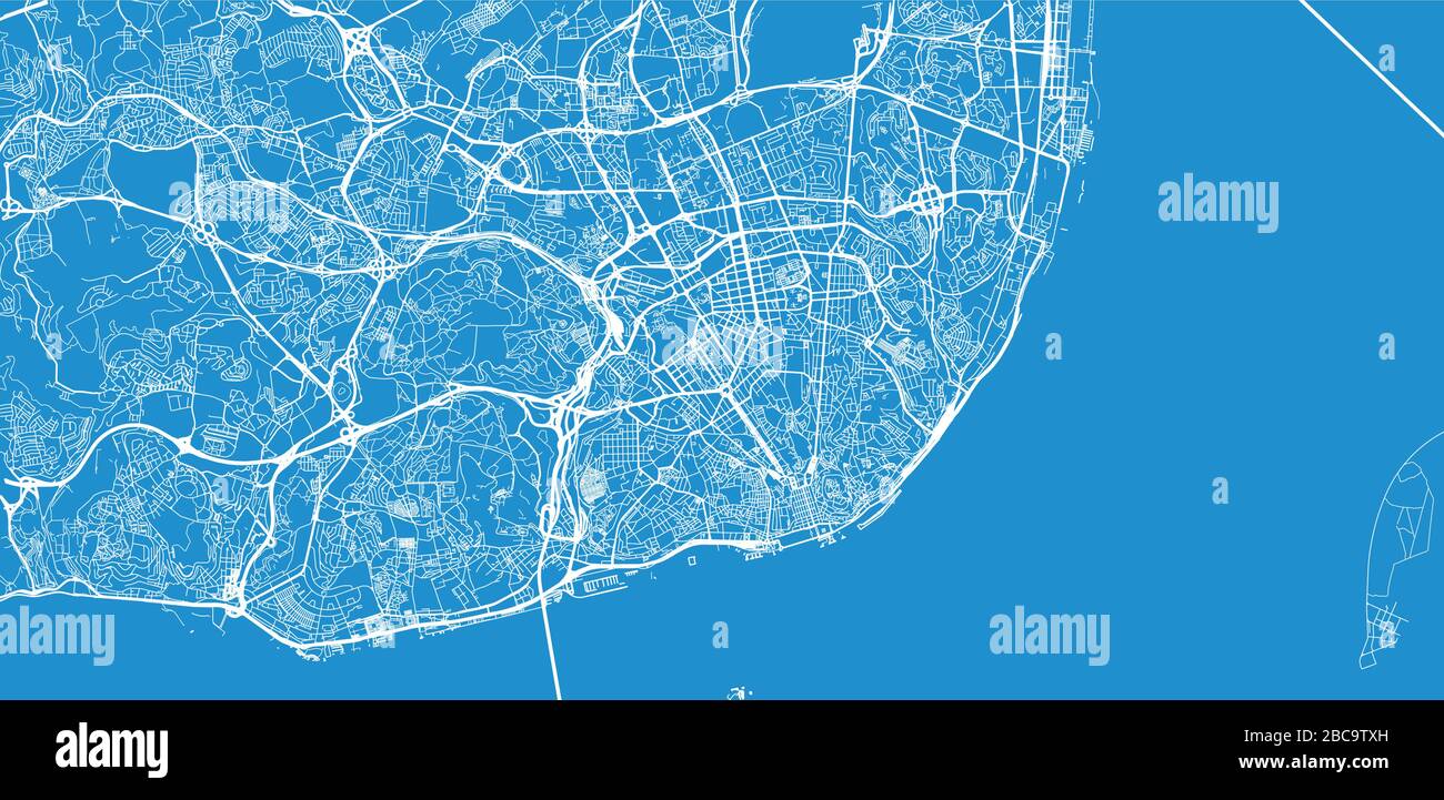 Urban vector city map of Lisbon, Portugal Stock Vector Image & Art - Alamy