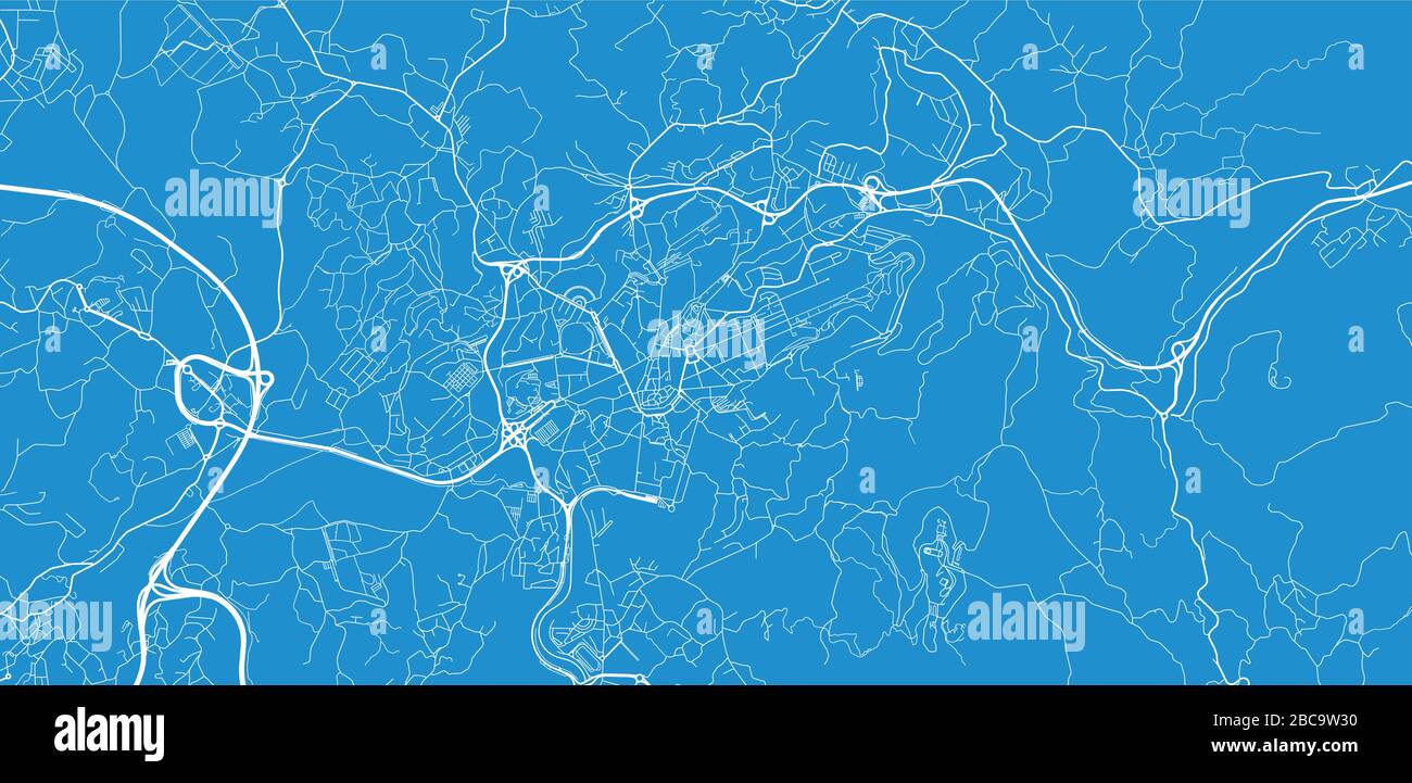 Urban vector city map of Guimaraes, Portugal Stock Vector Image & Art ...