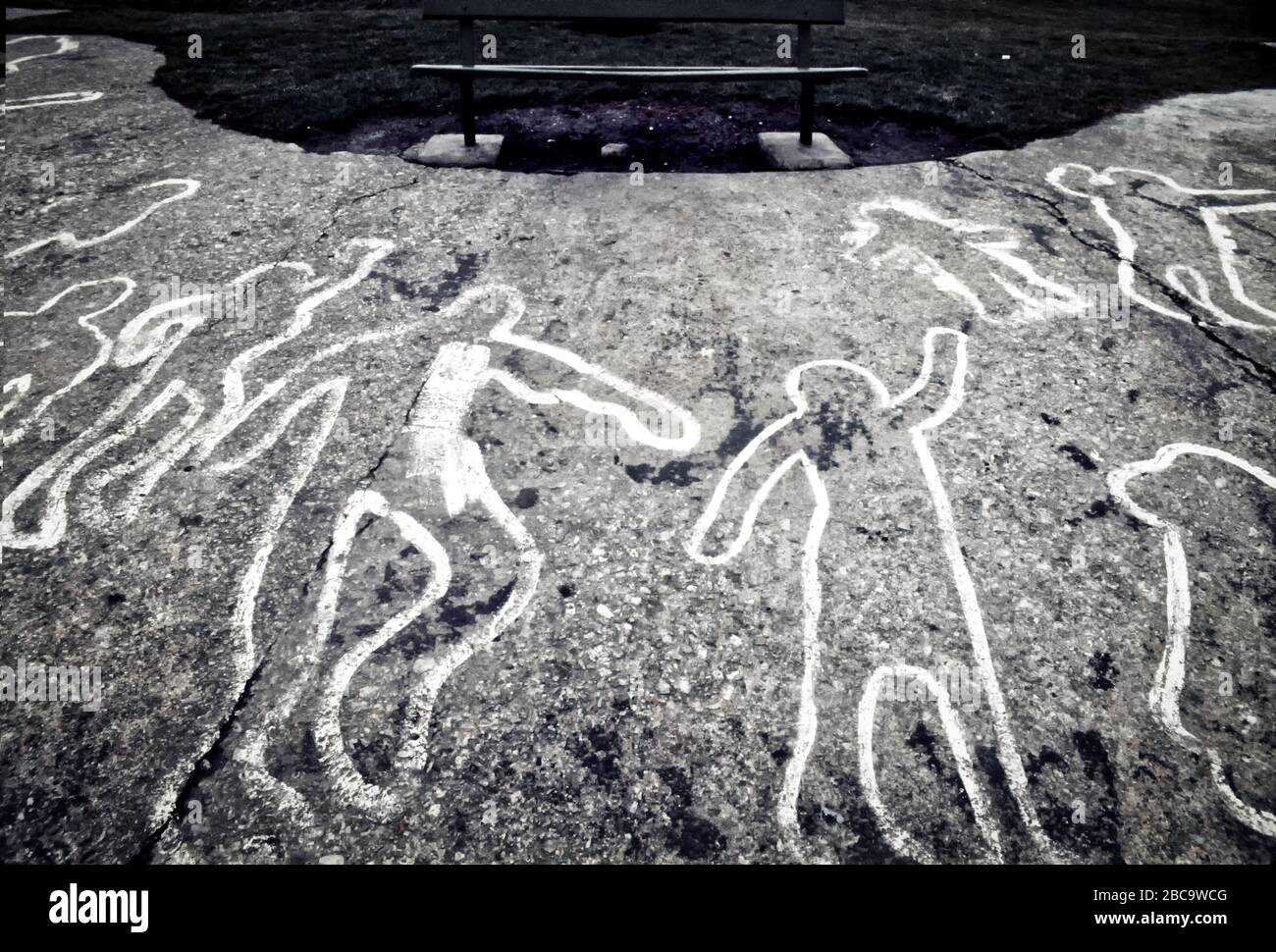 Crime scene murder chalk hi-res stock photography and images - Alamy