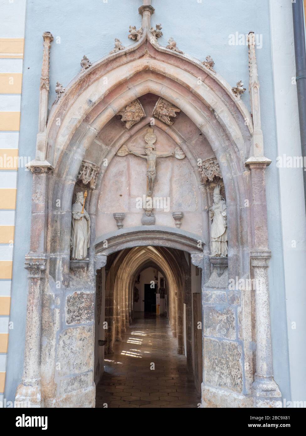 Cathedral, entrance to the cloister, Eichstatt, Altmuehltal, Bavaria ...