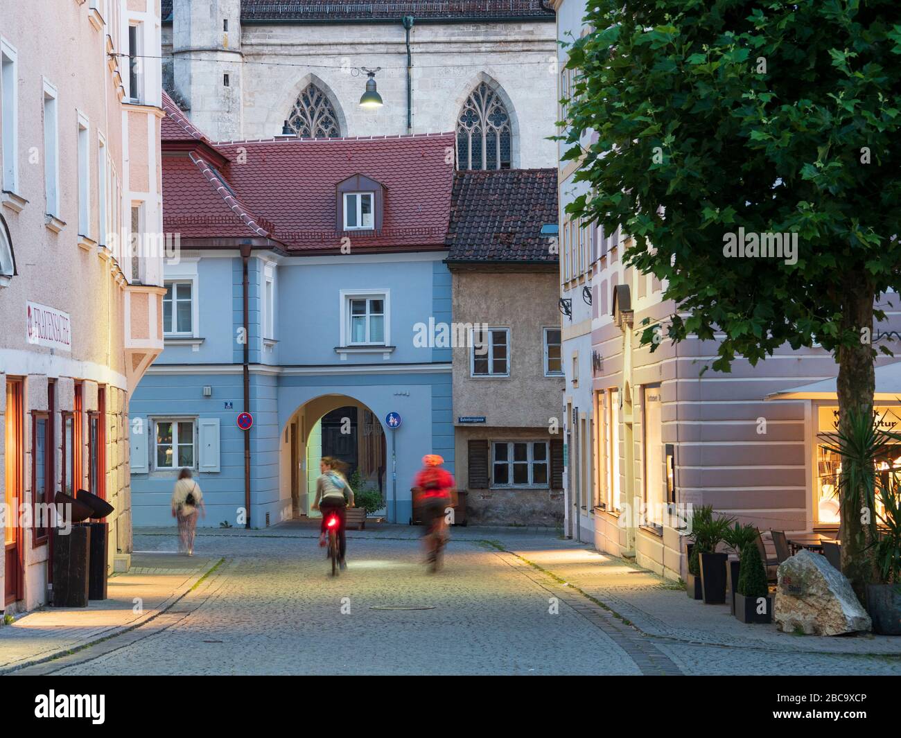 Eichstatt, old town at dusk, Altmühltal, Bavaria, Germany Stock Photo ...