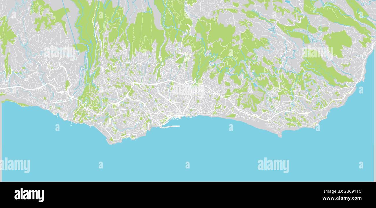 Urban vector city map of Funchal, Madeira, Portugal Stock Vector Image ...