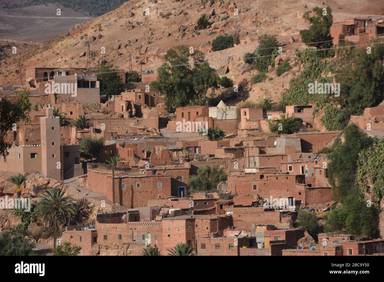A well-preserved traditional village in the Tahanaout Valley between ...
