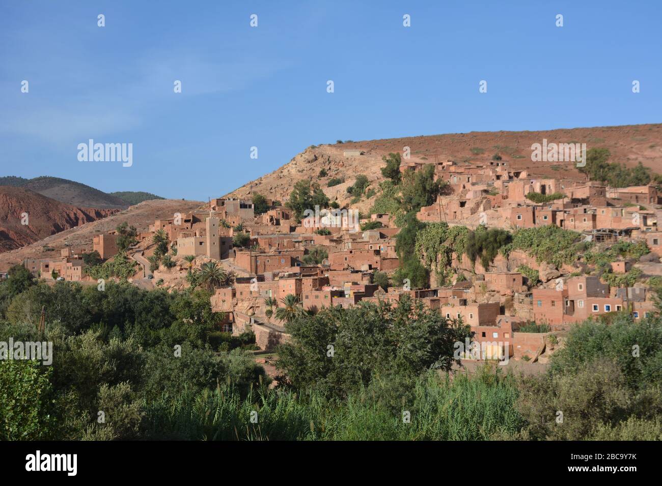 A well-preserved traditional village in the Tahanaout Valley between ...