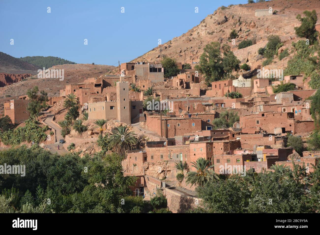 A well-preserved traditional village in the Tahanaout Valley between ...