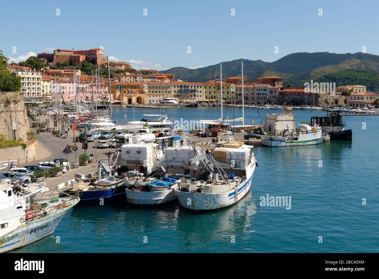 Entrance to the port of Portoferraio, Elba Island, Province of Livorno ...
